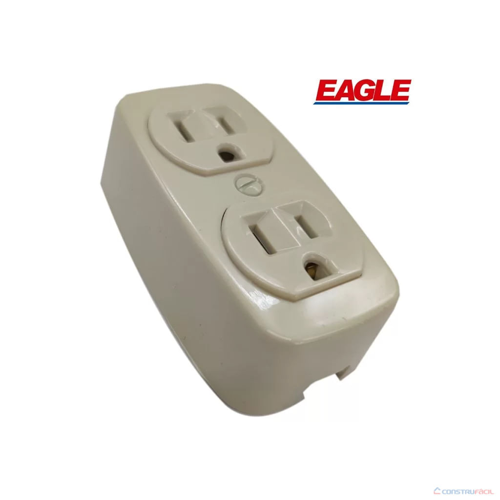 TOMACORRIENTE POLARIZADO SOBREPONER DOBLE EAGLE CONTRUFACIL