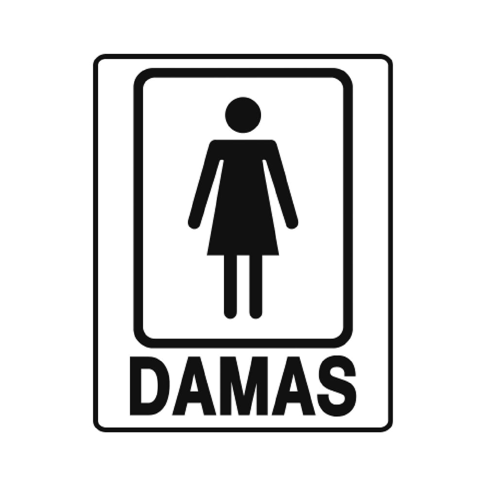 SEÑAL DE INFORMACION 15CMX19CM DAMAS CONSTRUFACIL