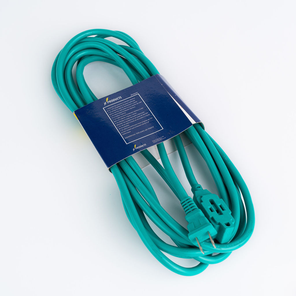 EXTENSION ELECTRICA USO RUDO 8M VERDE JF PRODUCTS CONSTRUFACIL